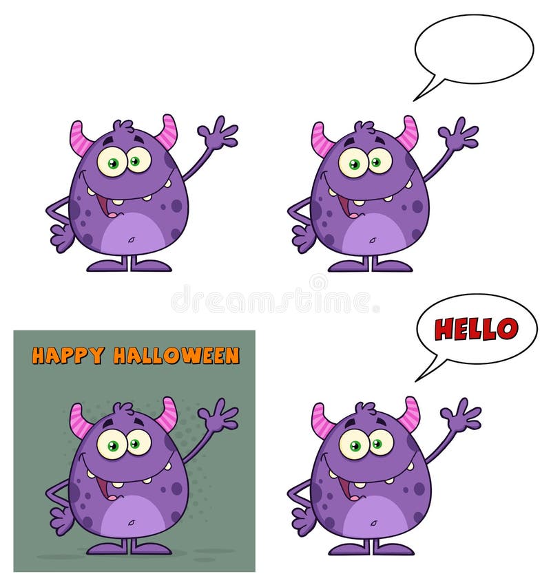 Happy Cute Monster Collection Stock Vector - Illustration of friend ...