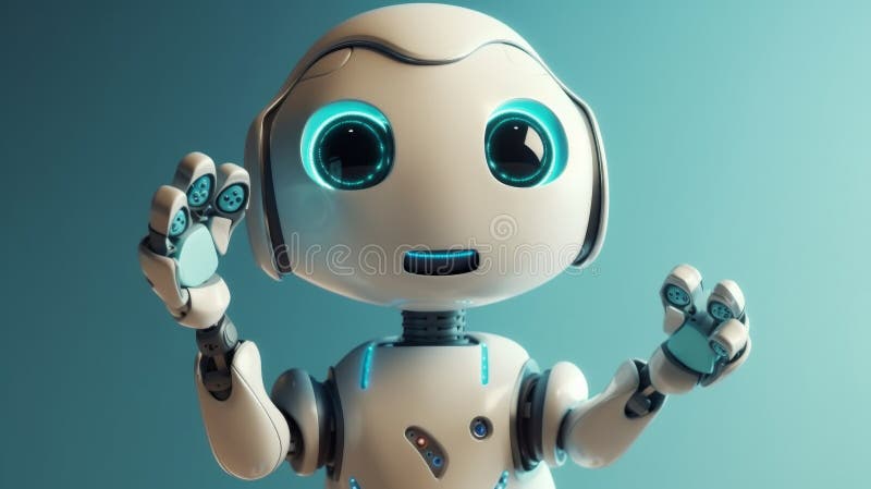 Happy Cute Robot. Generative AI Stock Photo - Image of funny ...