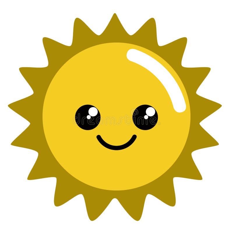 Happy Cute Sun Weather Icon Stock Vector - Illustration of happy, icon ...