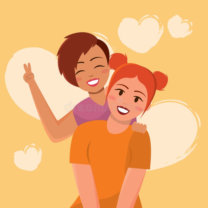 Happy Cute Valentine Couple. Vector Stock Vector - Illustration of ...