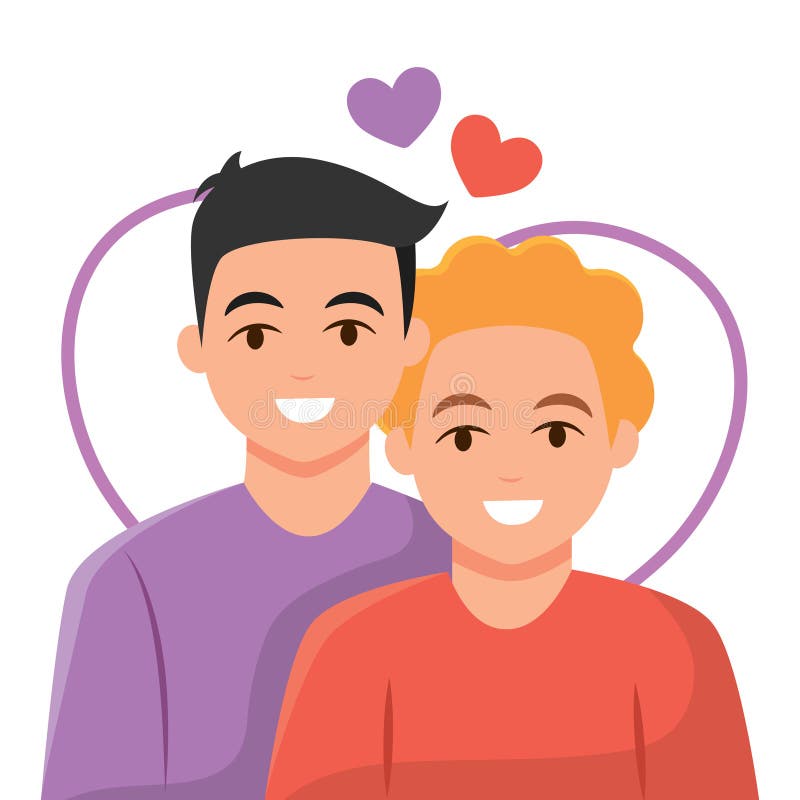 Happy Cute Valentine Couple. Vector Stock Illustration - Illustration ...