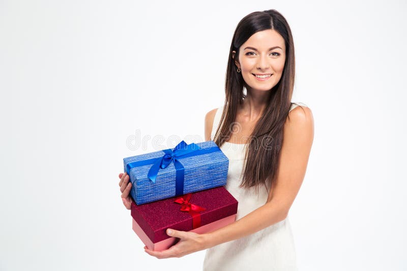 136 Happy Cute Woman Opening Gift Boxes Stock Photos - Free & Royalty ...