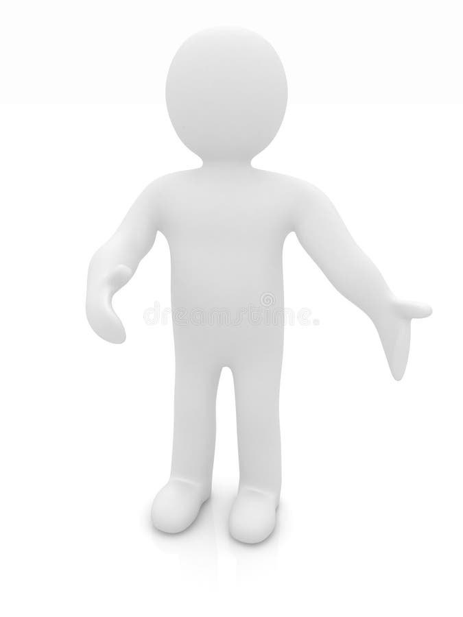 Happy 3d Business Man Showing Copy Space Stock Illustration ...