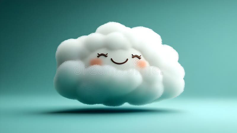 Happy 3D Cloud Illustration Stock Illustration - Illustration of ...