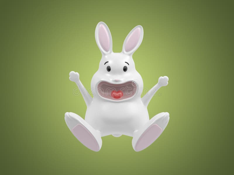 Happy 3d rabbit stock illustration. Illustration of fluffy - 32362347