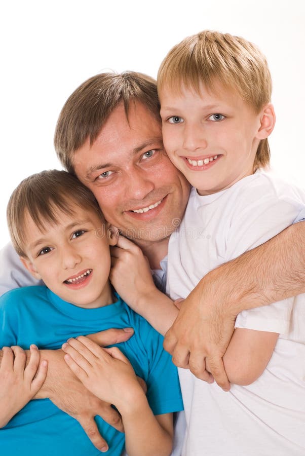 Happy dad with children stock photo. Image of home, love - 15200668