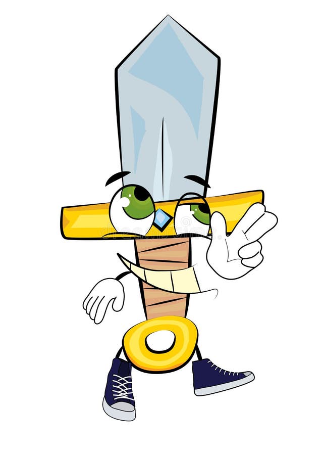 Happy dagger cartoon stock illustration. Illustration of happy - 44093391