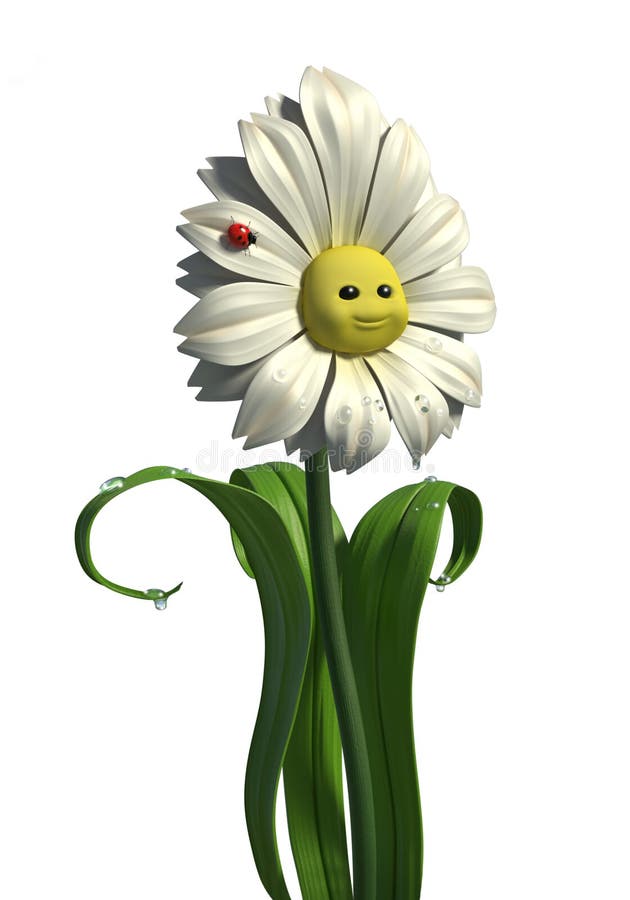 Happy Smiling Daisy Flower Stock Illustrations – 335 Happy Smiling ...