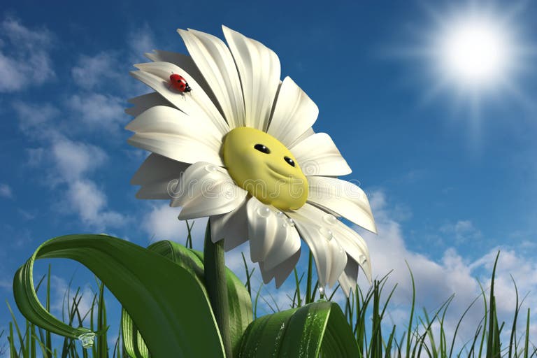 Happy Smiling Daisy Flower Stock Illustrations – 2,629 Happy Smiling ...