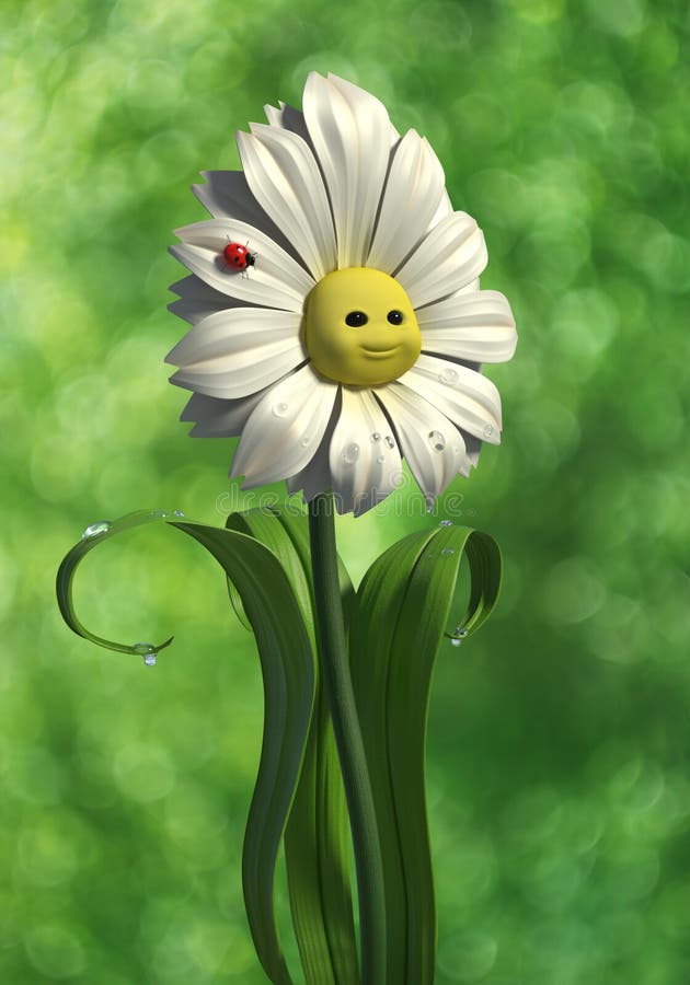 Happy Smiling Daisy Flower Stock Illustrations – 335 Happy Smiling ...