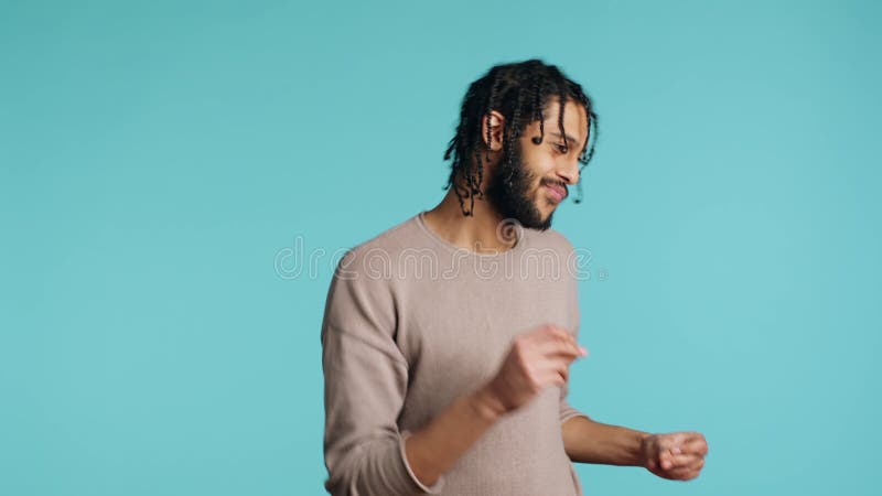 Happy Dancer Having Fun, Dancing on Rhythm, Studio Background Stock ...