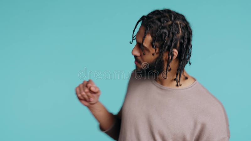 Happy Dancer Having Fun, Dancing on Rhythm, Studio Background Stock ...