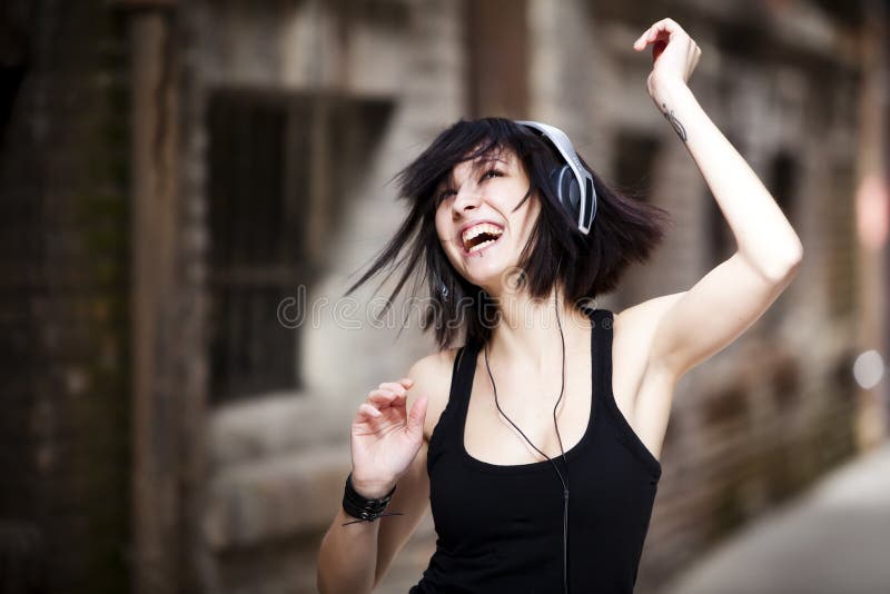 Happy and dancing stock image. Image of headphones, entertainment ...