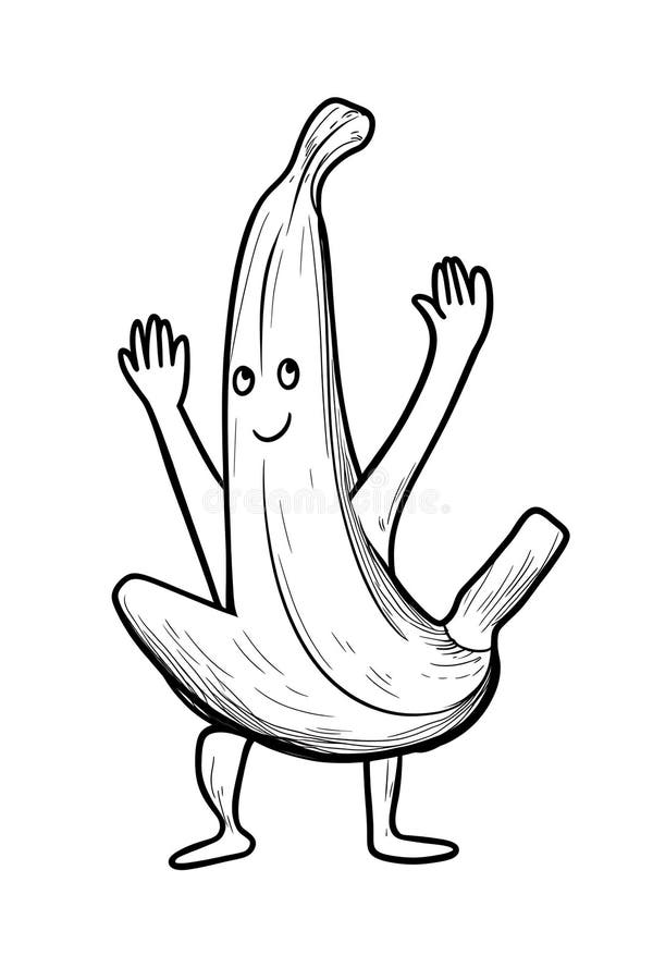 Happy Dancing Banana Cartoon Illustration Stock Illustration ...