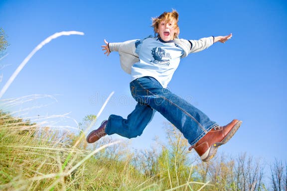 Happy dancing boy stock photo. Image of outgoing, outdoors - 8053504