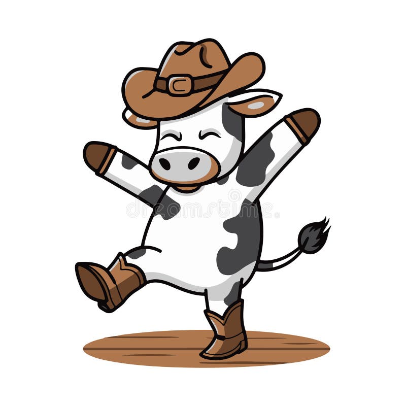 Happy Dancing Cow Clip Art Illustration in Vector Stock Vector ...