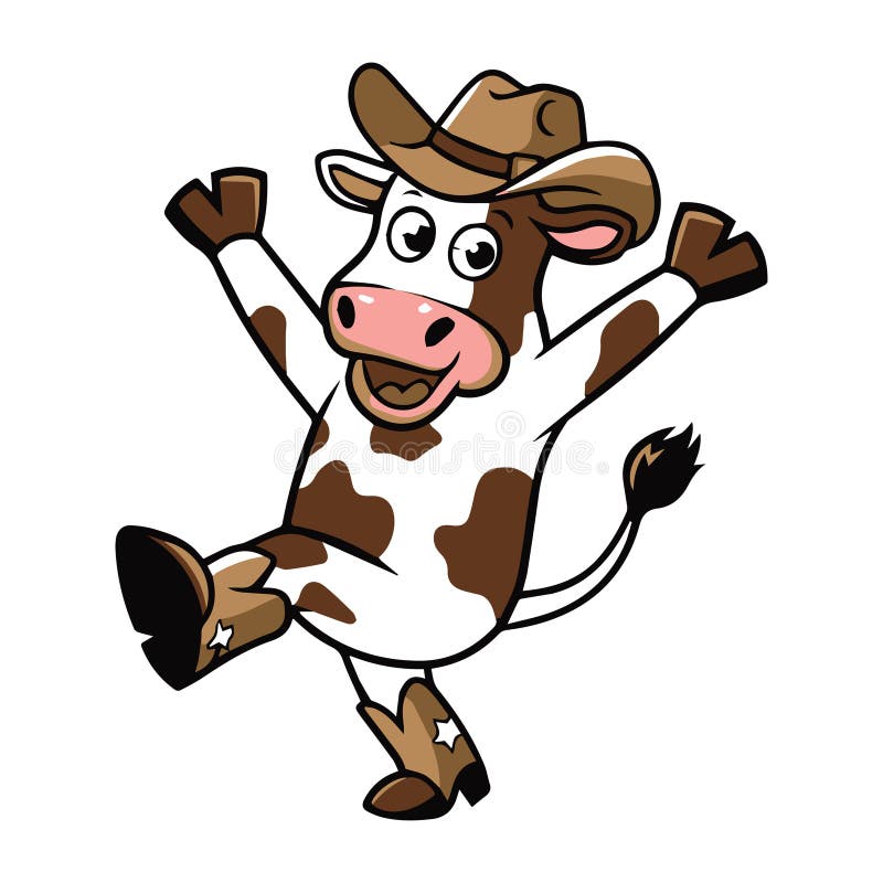 Happy Dancing Cow Clip Art Illustration in Vector Stock Vector ...