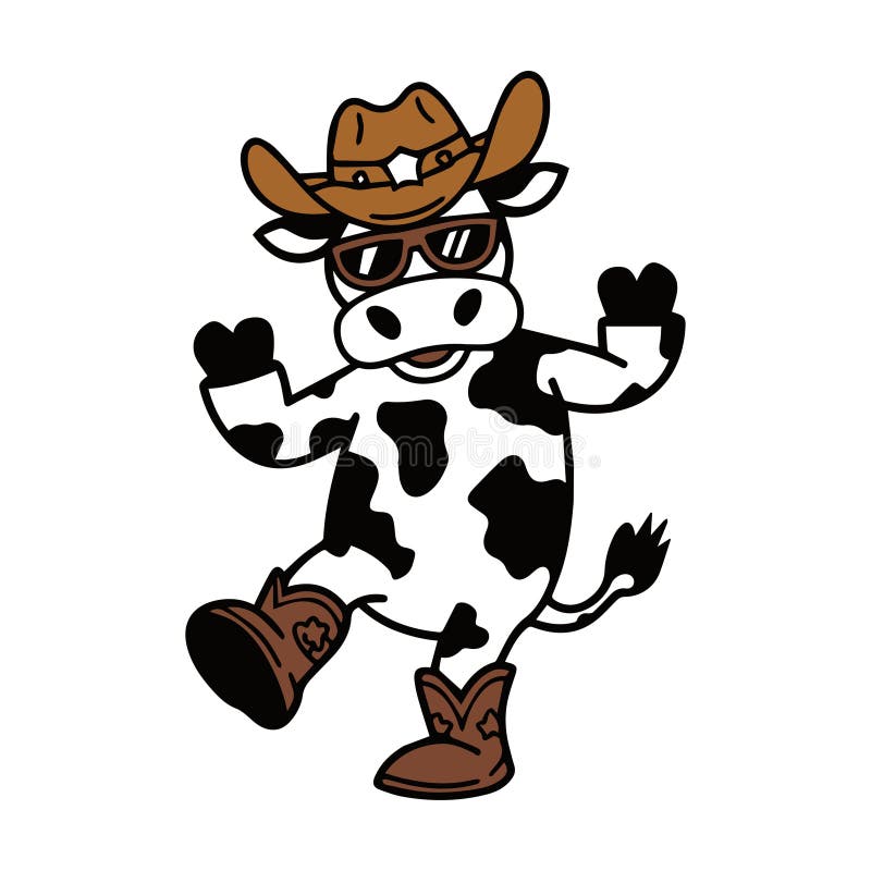 Happy Dancing Cow Clip Art Illustration in Vector Stock Vector ...