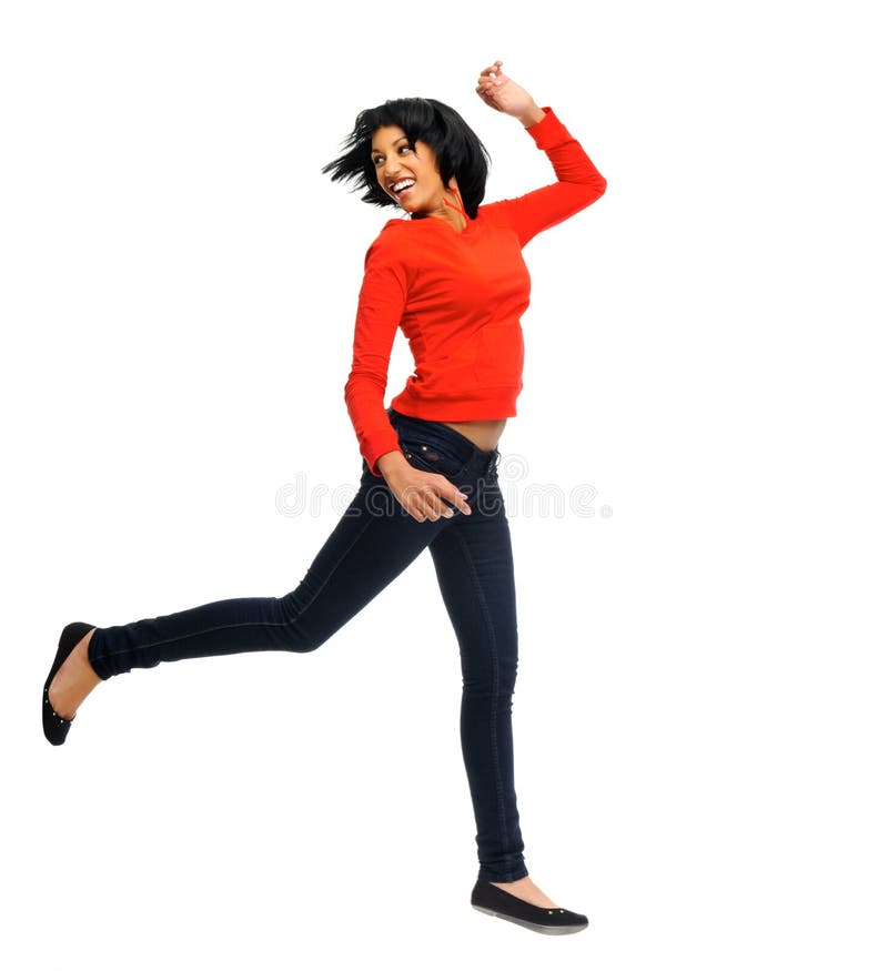 Happy dancing girl stock photo. Image of portrait, jubilant - 21823286