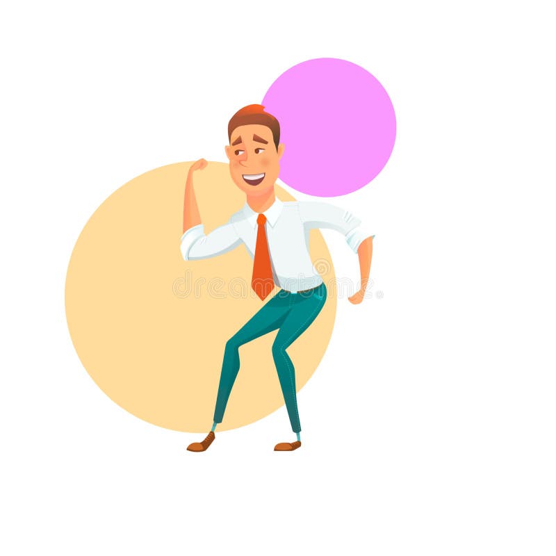 Happy Dancing Office Worker Stock Illustration - Illustration of ...