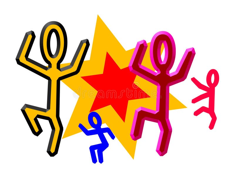 Colored Stick Figures