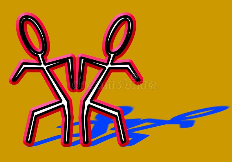 Happy Dancing Stick Figures Stock Illustration - Illustration of open ...