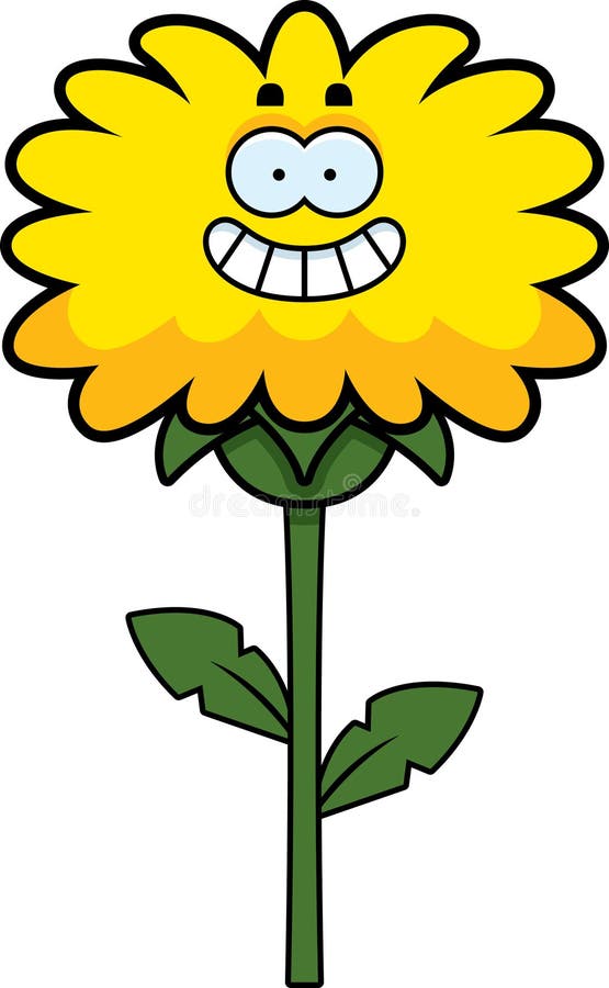Happy Dandelion stock vector. Illustration of grinning - 47754519