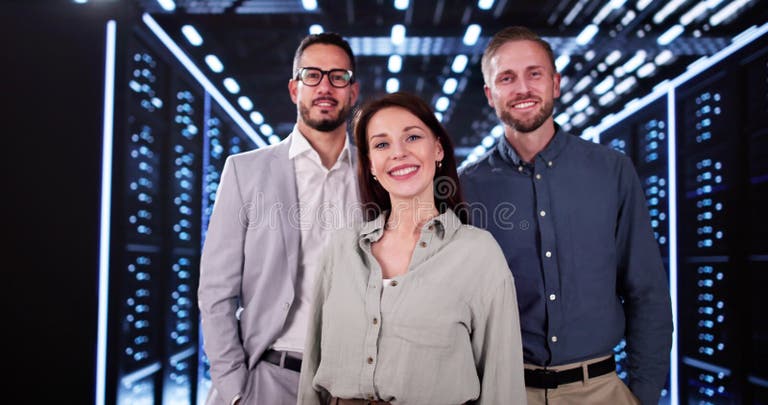 Happy Data Center Engineer Team Stock Image - Image of group, owner ...