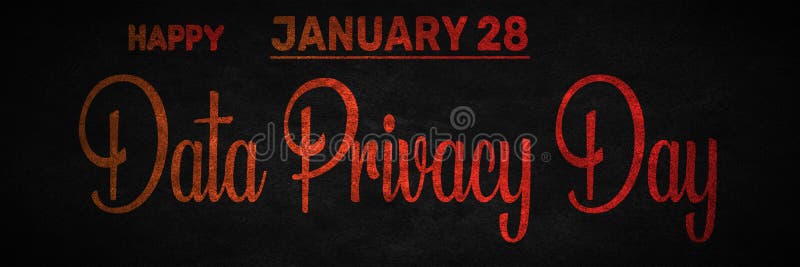 Happy Data Privacy Day, January 28. Calendar of January Retro Text ...