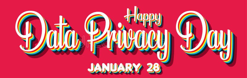 Happy Data Privacy Day, January 28. Calendar of January Retro Text ...