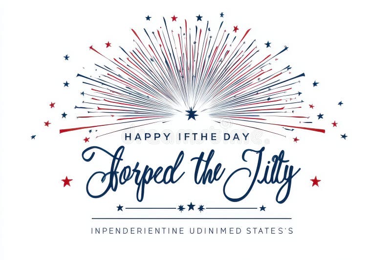 Happy the Day Forged the Jitty with Fireworks and Stars Stock ...