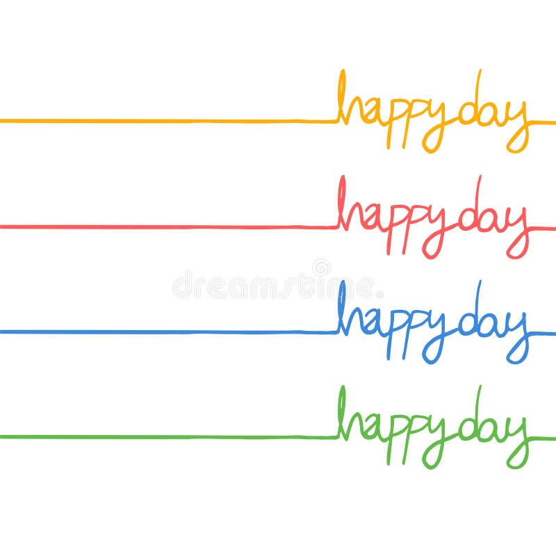 Happy day message stock vector. Illustration of script - 84192586
