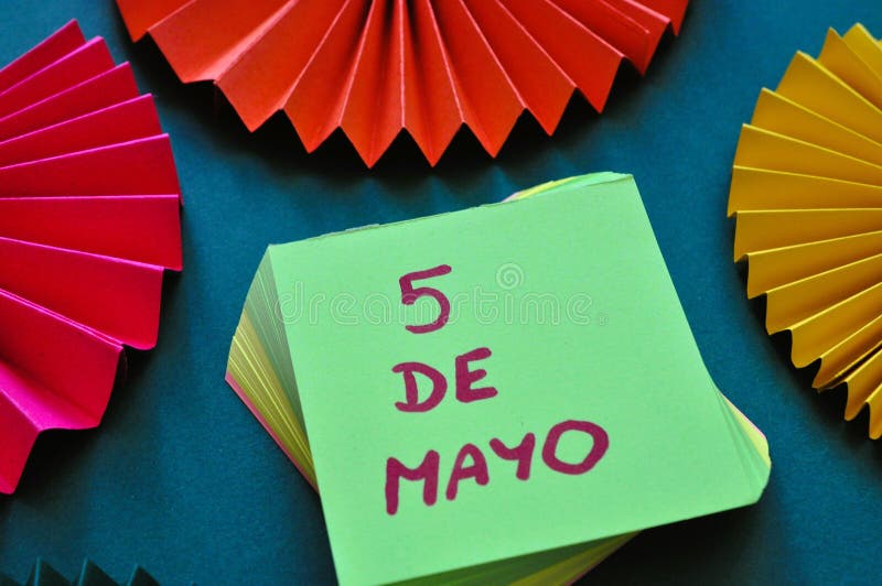 Green Paper with 5 De Mayo Write - 5. May Stock Illustration ...