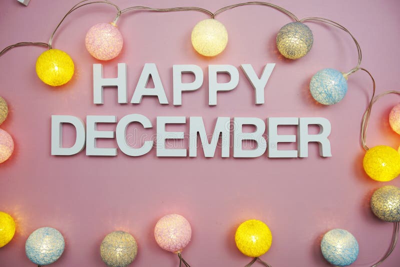 December Alphabet Letters on Blue Background Stock Image - Image of ...