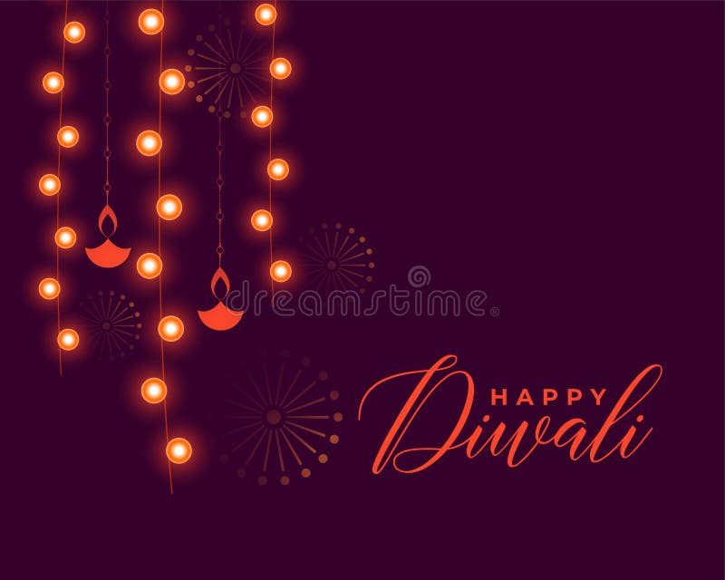 Happy Deepavali Calligraphy Hand Lettering with Burning Diya Candles ...