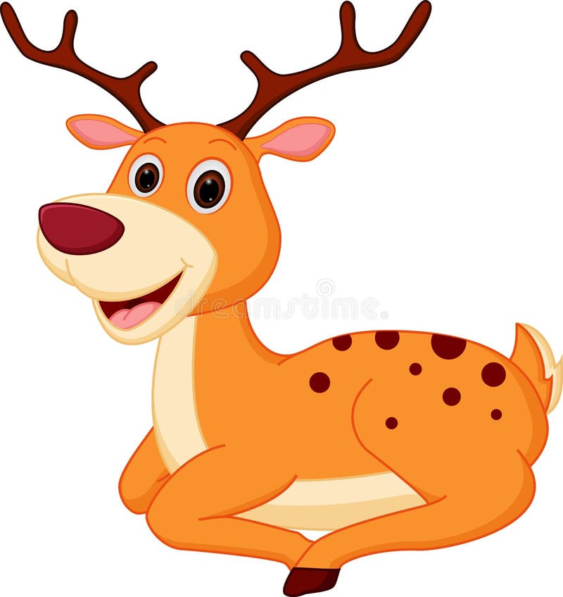 Happy deer cartoon stock vector. Illustration of head - 51857621
