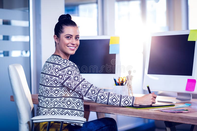 Happy Designer Smiling at Camera Stock Image - Image of furniture ...