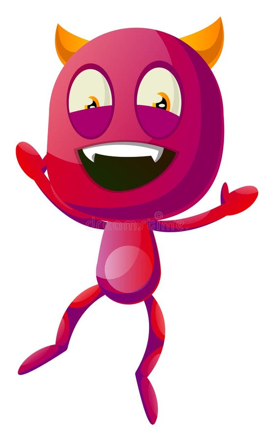 Happy Devil Jumping, Illustration, Vector Stock Vector - Illustration ...