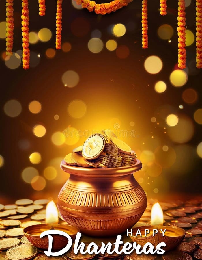 Happy Dhanteras Poster Design Stock Illustration - Illustration of ...