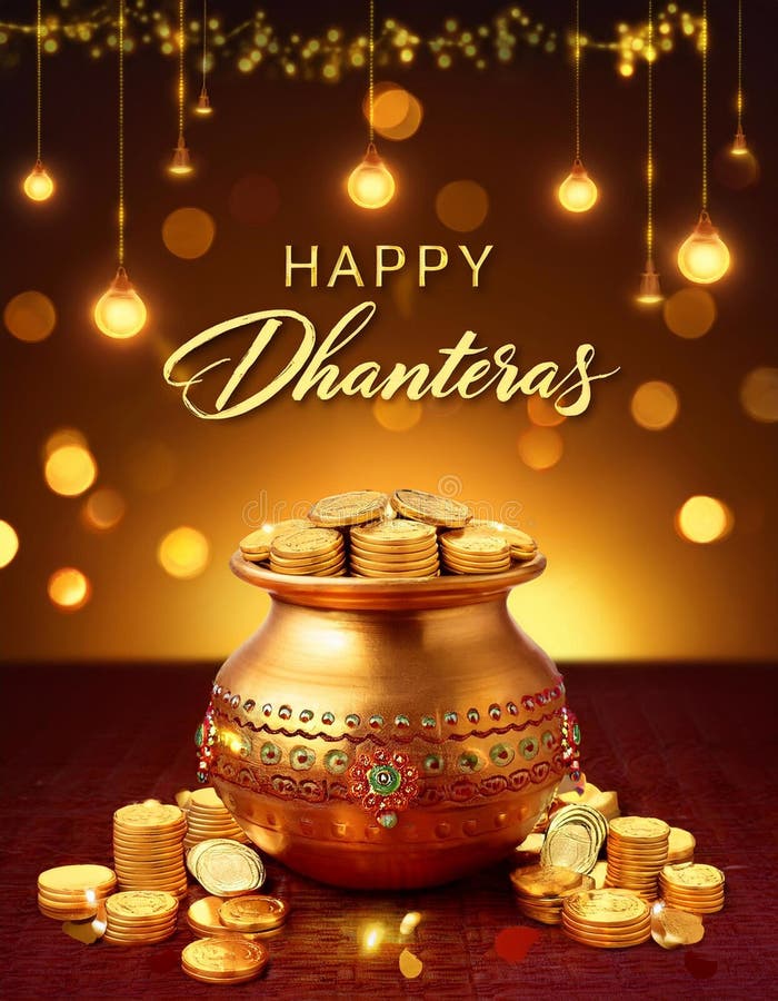 Happy Dhanteras Poster Design Stock Illustration - Illustration of ...