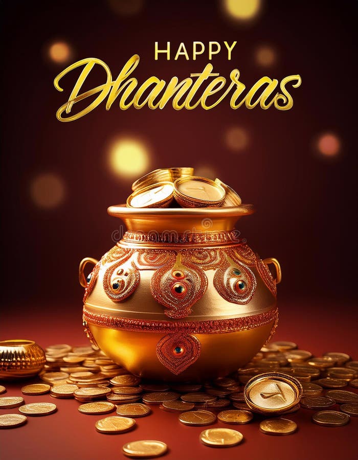 Happy Dhanteras Poster Design Stock Illustration - Illustration of ...