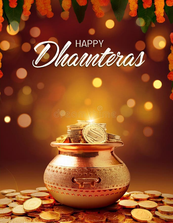 Happy Dhanteras Poster Design Stock Illustration - Illustration of ...