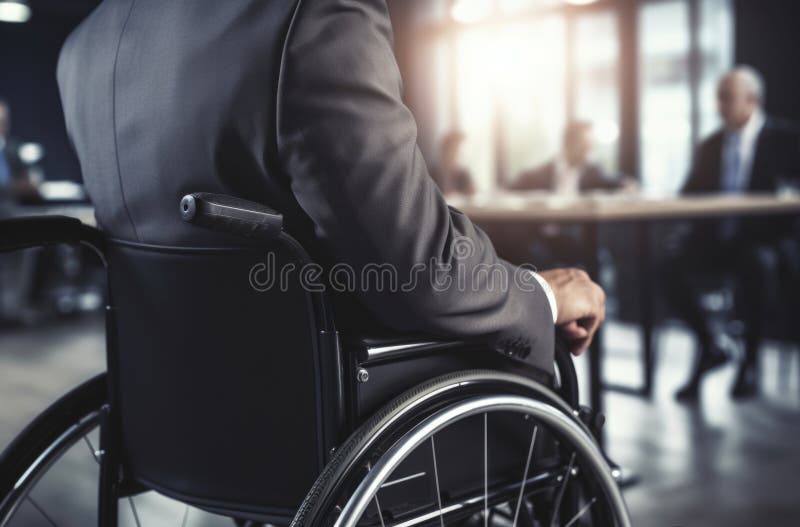 Happy Disabled Man during Business Meeting, Horizontal Stock Image ...