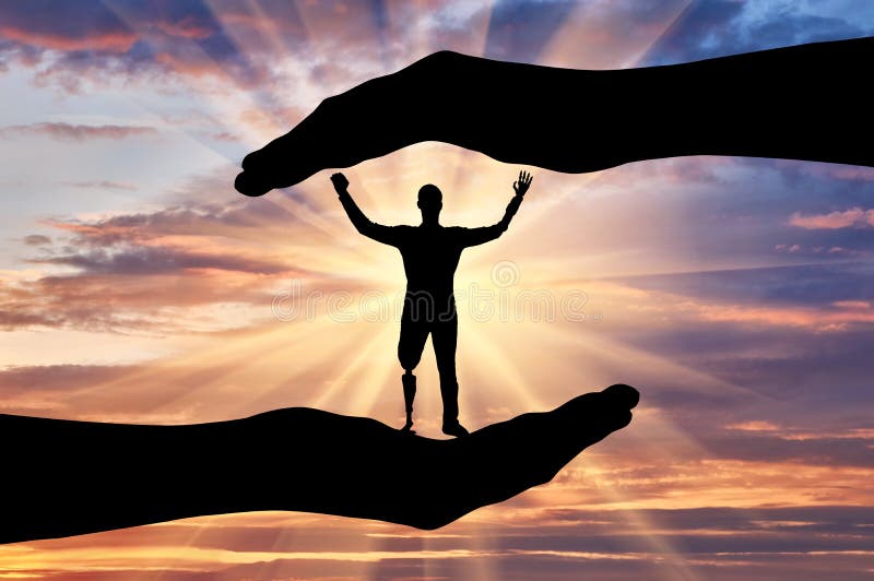 Happy Disabled Person in a Wheelchair Together with Healthy People ...