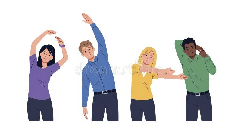 Work Stretching Exercises Stock Illustrations – 536 Work Stretching ...