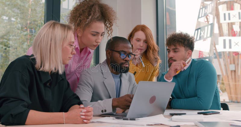 Diverse Mixed-race Ambitious Business People Working Together in Office ...