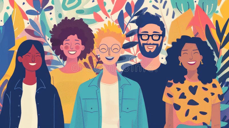 A Happy Diverse People Gathering Together As Group and Smiling Together ...