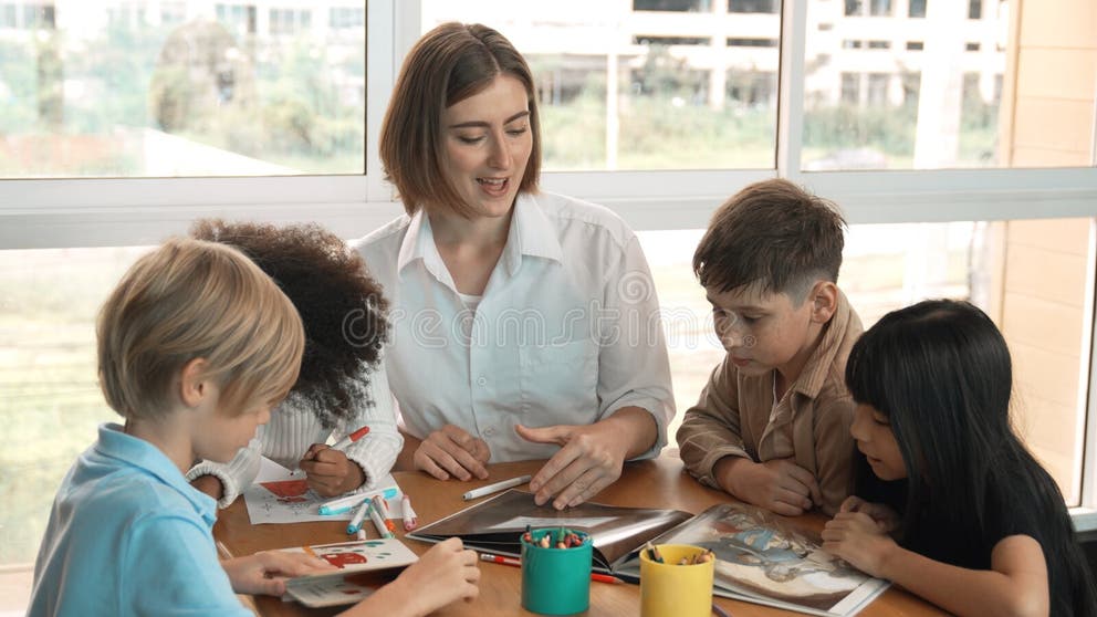 Happy Student and Smart Teacher Drawing and Coloring by Using Marker ...