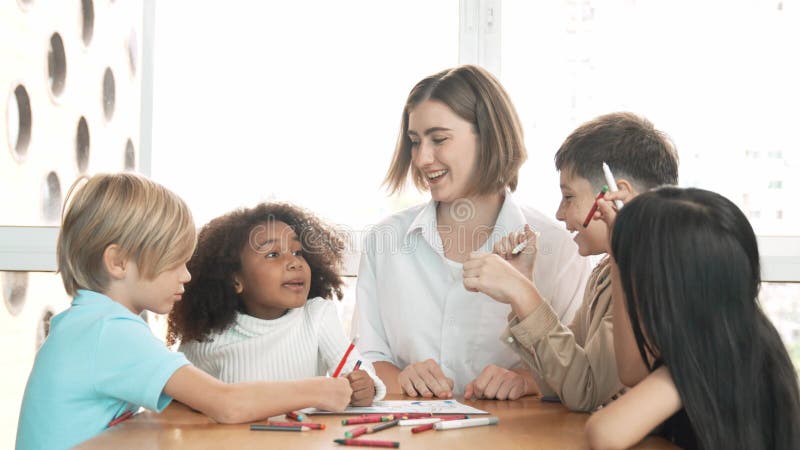 Happy Student and Smart Teacher Drawing and Coloring by Using Marker ...