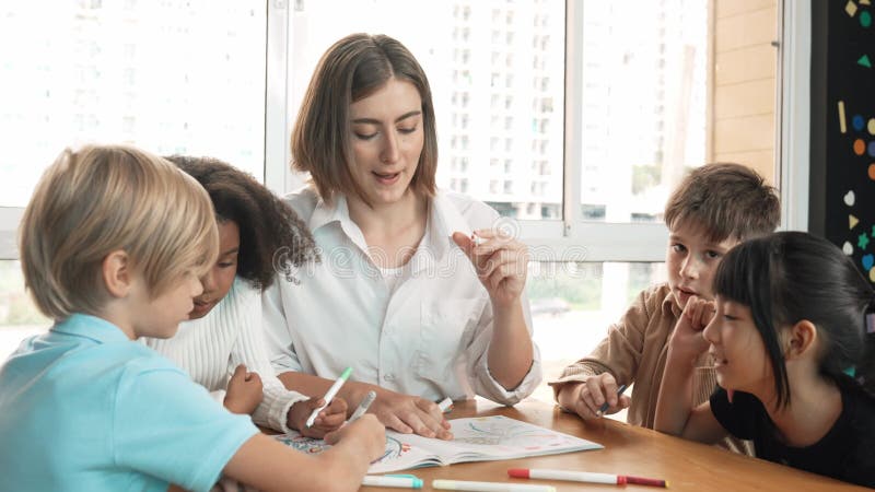 Happy Student and Smart Teacher Drawing and Coloring by Using Marker ...